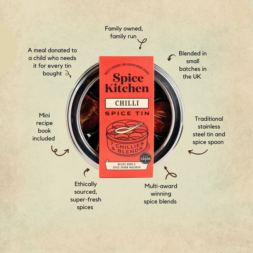 Chilli Collection with 7 Chillies | Chilli Spice Tin by Spice Kitchen ...