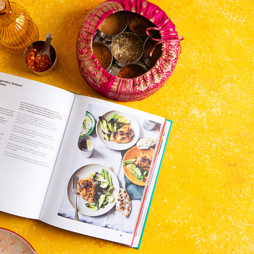 Spice Kitchen Cookbook & World Spice Tin | Sari Wrapped | Spice Kitchen