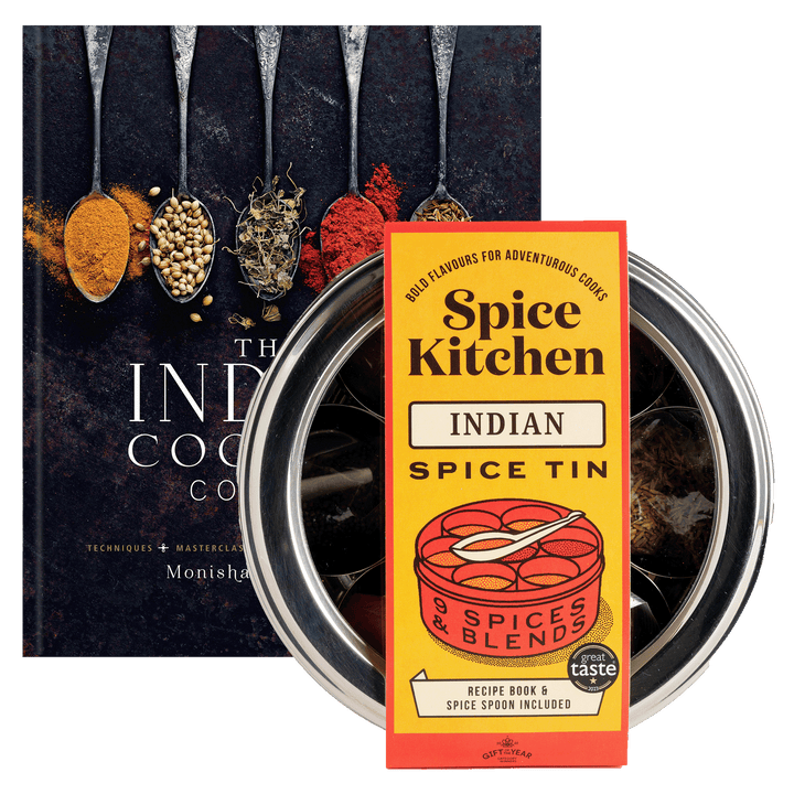 Monisha Bharadwaj 'The Indian Cookery Course ' Signed Copy & Spice Tin ...
