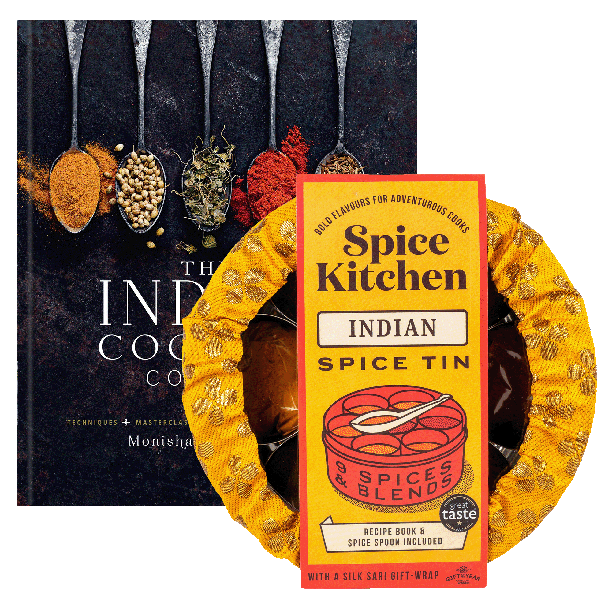 Monisha Bharadwaj 'The Indian Cookery Course ' Signed Copy & Spice Tin ...