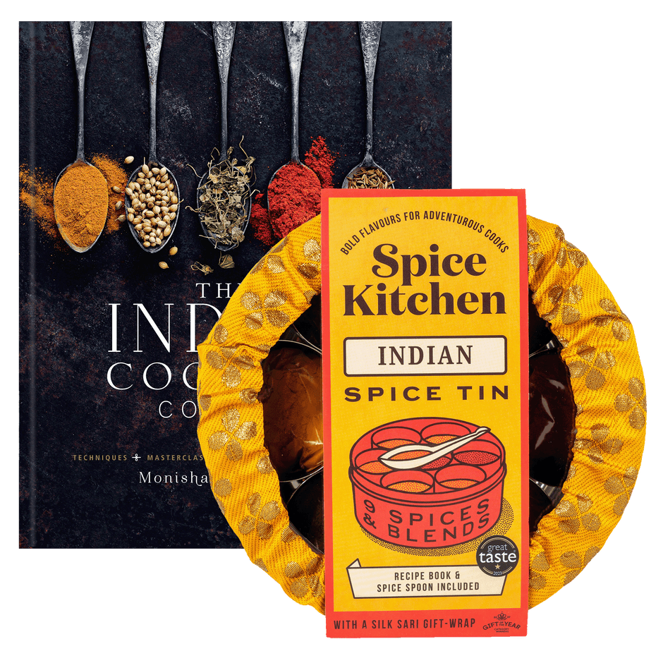 Monisha Bharadwaj 'The Indian Cookery Course ' Signed Copy & Spice Tin ...